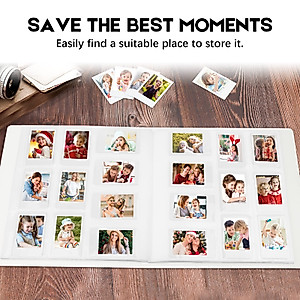 640 Pockets Photo Album for Fujifilm Instax Mini Camera, Photo Album for Polaroid, Leather Cover, Photo Album for Instax Mini 12 11 9 40 90 8 7 Evo LiPlay Instant Camera, 2x3 Photo Album (White)