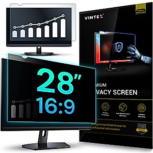 VINTEZ 28 Inch 16:9 Computer Privacy Screen Filter for Widescreen Monitor and Laptop - Anti-Glare - Anti-Scratch Protector Film - Data Confidentiality Shield [1 Pack]