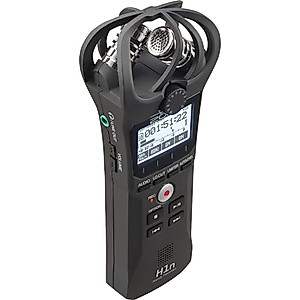 Zoom H1n Portable Recorder, Onboard Stereo Microphones, Camera Mountable, Records to SD Card, Compact, USB Microphone, Overdubbing, Dictation, For Recording Music, Audio for Video, and Interviews