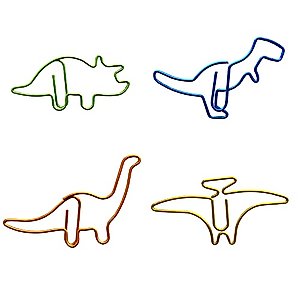 40pcs Funny Dinosaur Paper Clips, Mewuthede Creative Dinosaur Shaped Paperclip, Metal Bookmark Clips Supplies Cute Paper Clips for Home Office Library …