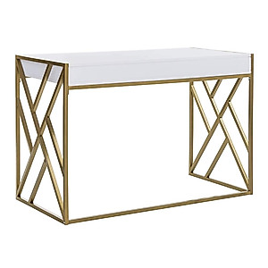 Safavieh Home Office Elaine Modern White and Gold 1-drawer Desk