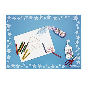 Colorations Flexible, Plastic Mats, Set of 6, Reusable, Sturdy, Durable, Washable, Multi-use, Art, Crafts, Painting, Coloring, Kids Activity, Kids Mats, Art Supplies, Classroom, Home, (Model: TIDY)