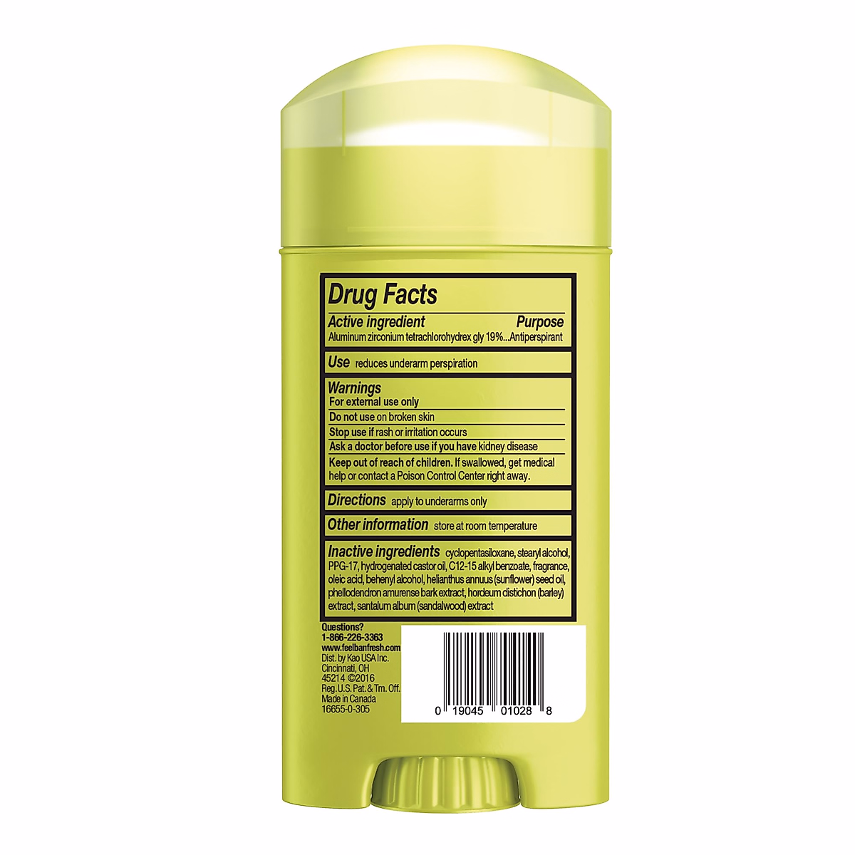 Ban Invisible Solid Antiperspirant Deodorant for Women and Men, 24-Hour Underarm Odor & Sweat Protection, Shower Fresh, 2.6 Oz, Pack of 4