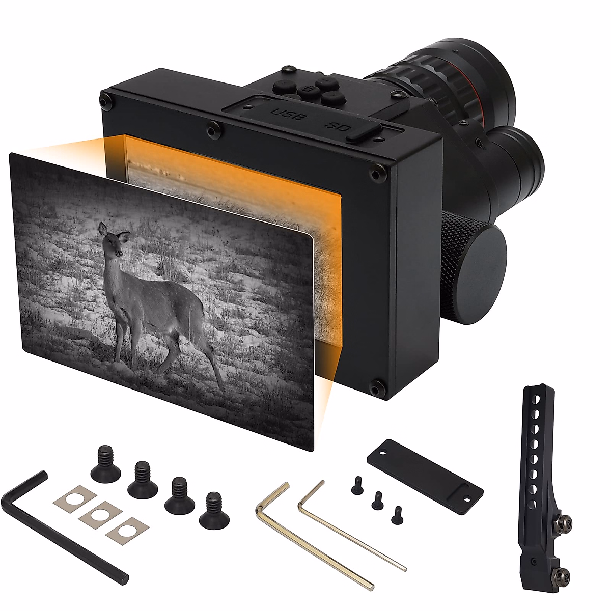 Night Vision Hunting Scope, 3.1-Inch Large Screen Rifle Scope, Monocular for Nightfall Total Darkness, Riflescopes for Outdoor Day & Night