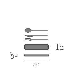 Brabantia Make & Take Cutlery Set with Case (Set of 3) Travel Knife, Spoon, & Fork, Hygienic Compact Design, Stainless Steel, Dishwasher Safe