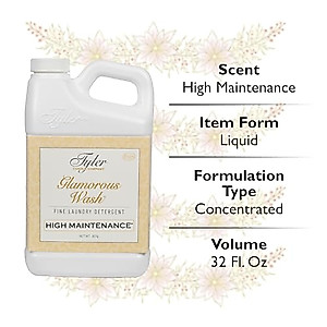 Tyler Glamorous Wash High Maintenance Fine Laundry Detergent with Stain Remover Pen and Dryer Sachets - Liquid Detergent Designed for Clothing - Hand & Machine - 32oz (High Maintenance)