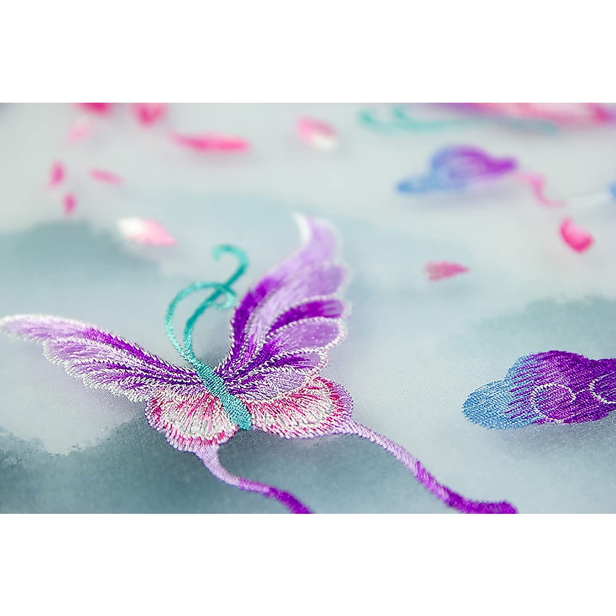 YUELAI Translucent Silk Embroidered Hand Held Fan, Chinese Round Fan, Ancient Hand Fan,Traditional Palace Paddle Dance Fan, Vintage Double-Sided Pattern Fan