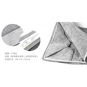 Leshery 65L 603530cm Foldable Storage Bag Clothes Blanket Closet Sweater Organizer Box Charcoal