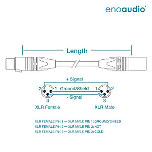enoaudio Mogami 2534 Quad Pair (L,R) Cable | Neutrik XLR Female - XLR Male | HiFi - 16.40 ft / 5.0 m