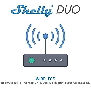 Shelly Duo, WiFi Smart Bulb, Warm Light, No Hub Required, iOS Android Enabled, Alex and Google Compatible, MQTT Enabled, 2500K to 6500K, 10W-800LM, E26 Bulb Base, 1 Pack