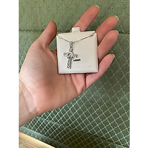 Biddy Murphy Claddagh Celtic Cross Necklace for Women, 925 Sterling Silver, Traditional Emerald Green CZ Cubic Zirconia, Imported from Ireland, 3/4" W x 1 1/8" H