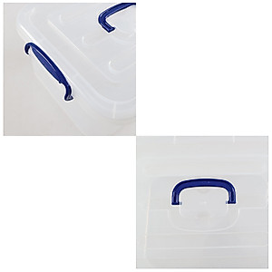 Asking 8 L Clear Storage Latch Box with Handle, 2-Pack Plastic Storage Boxes