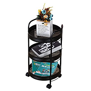 BHVXW 3 Layer Movable Kitchen Storage Rack Carbon Steel Bathroom Shelf with Wheels Space Saving Trolley Tools (Color : D, Size : 1pcs)