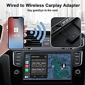 Wireless CarPlay Adapter for iPhone, Wireless CarPlay Dongle Convert Factory Wired CarPlay to Wireless CarPlay, Compatible for Audi/Porsche/Benz/Ford, 5Ghz WiFi Auto-Connect, Support iOS 13+ (Black)