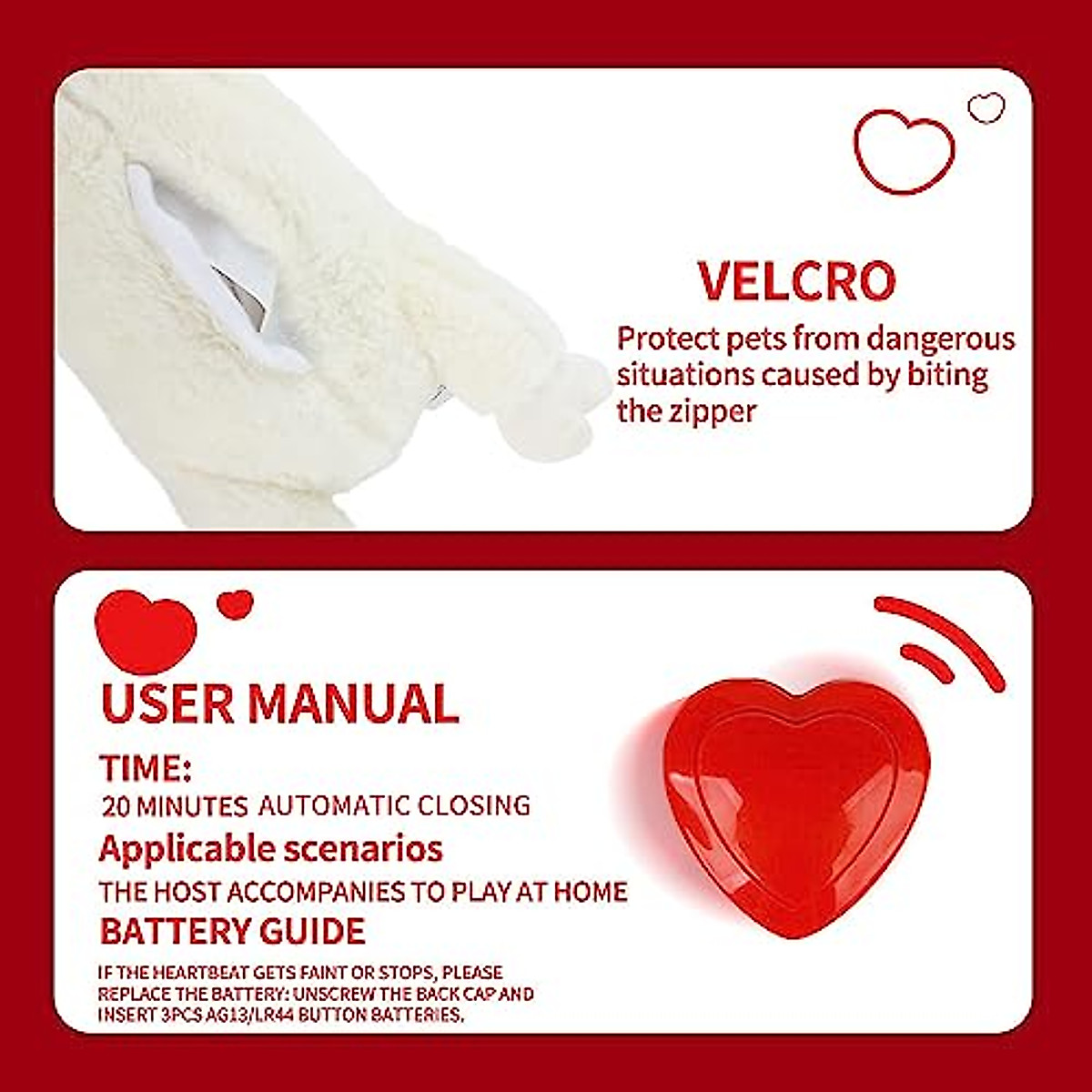 ALL FOR PAWS Heartbeat Dog Toy,Dog Anxiety Relief,Sheep Stuffed Dog Toys,Pet Toys,Dog Training & Behavior Aids,Dog Plush Toy