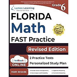 Florida Assessment of Student Thinking (FAST) Test Prep: 6th Grade Math Practice Workbook and Full-Length Online Assessments: FAST Study Guide