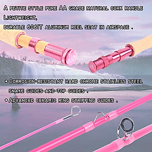 Maxcatch Women's Elegant Pink Fly Fishing Rod: 2/5-weight with Rod Tube (Elegant 9' 5wt 8sec Rod)