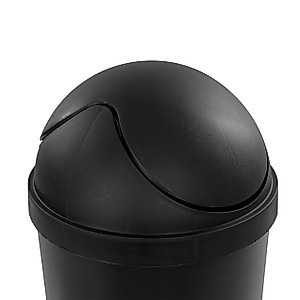 Sterilite 10839006 3 Gallon/11.4 Liter Round SwingTop Wastebasket, Black, 6-Pack