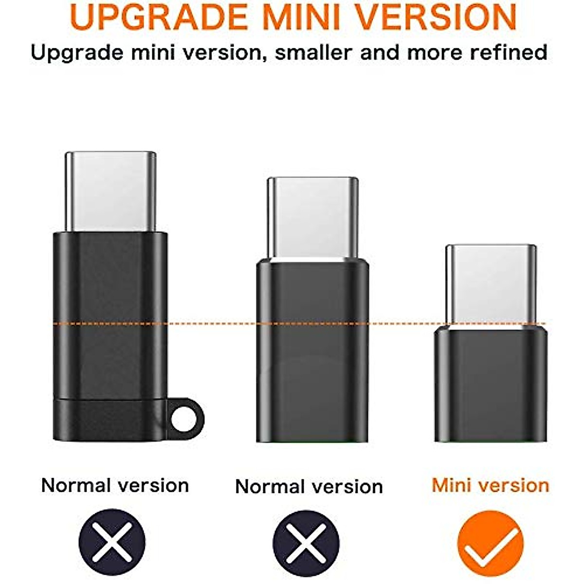 JXMOX USB Type C Adapter (4-Pack), Micro USB Female to USB C Male Fast Charging Connector Compatible with Samsung Galaxy S20 S10 S9 S8 Plus,Note 9 8,A10 A20 A51,LG V35 V30 G7 G6,USB C Charger (Black)