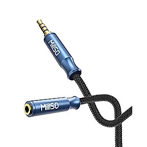 MillSO Headphone Extension Cable 3.5mm Male to Female 4 Pole TRRS Extension Cable [Nylon Braid] Stereo Aux Extension Cable Audio Cord Extender for PC, Smartphone, Speaker - Young Series (4ft/1.2m)
