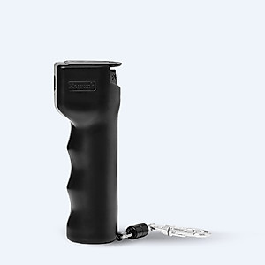 Plegium Standard Pepper Spray (Black) – Maximum Strength, 10 ft Range, 4-yr Battery (no Charging Needed)