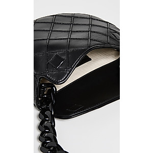 Tory Burch Women's Fleming Soft Mini Crescent Bag, Black, One Size