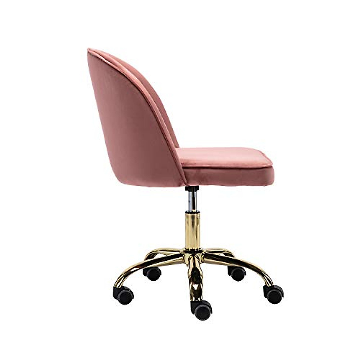 chairus Tufted Task Chair, Reception Chair with Height Adjustment (Armless Design for Small Homes and Offices), Rose Pink