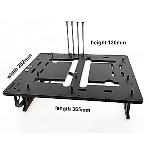 EDIY Open Air ATX PC Frame HTPC Water Cooling Test Bench Aluminum Case Bare Overclocking DIY Computer Support Graphics Card, Black