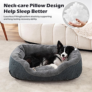 INVENHO Small Dog Bed for Small Dogs, Cat Beds for Indoor Cats Washable, Orthopedic Dog Bed, Warming Soft Calming Sleeping Puppy Bed Durable Pet Bed with Anti-Slip Bottom S(20"x19"x6")
