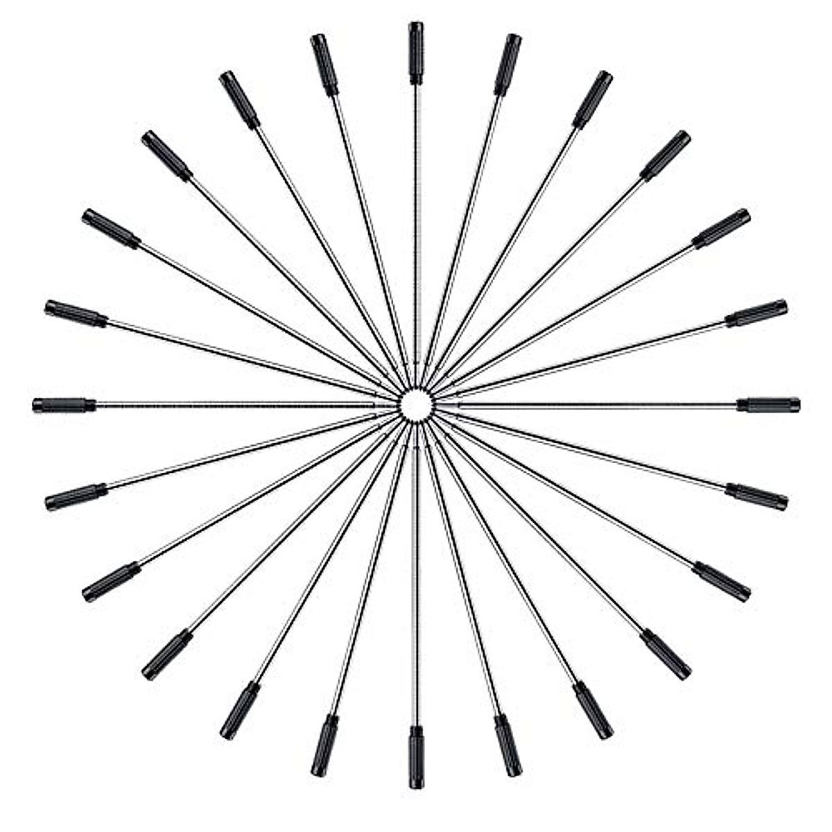 HeTaoCat Red Ink Refill Pack of 5, Replaceable Ballpoint Pen Refills, Medium Point Metal Refil (Black)