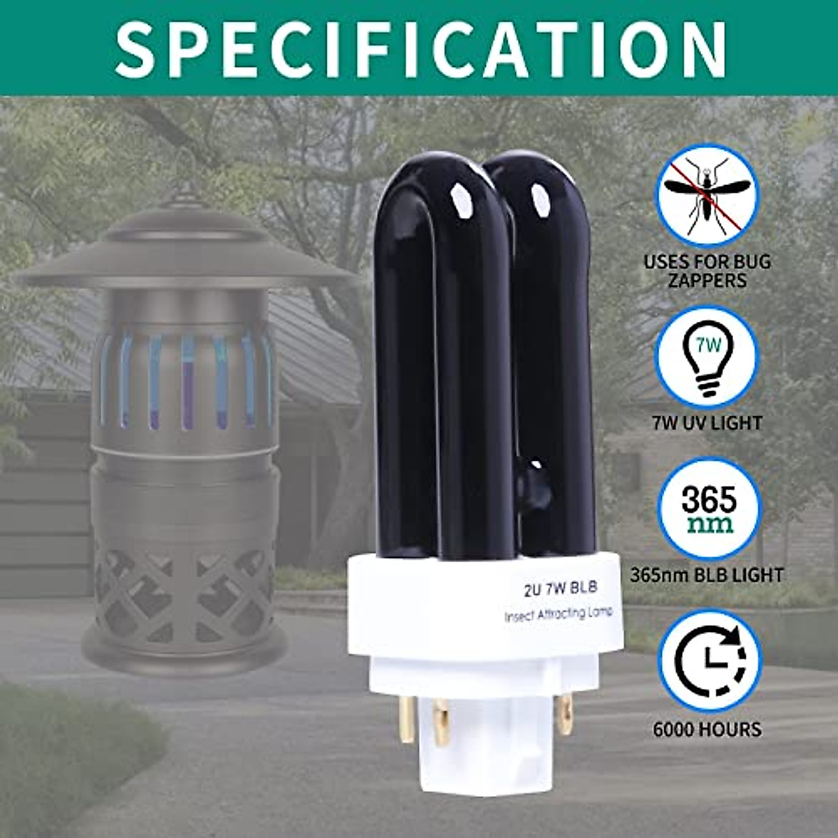 41050 Replacement Light Bulb 7 Watt 3.6 Inches Overall Length for DynaTrap DT1050 DT1100 DT1200 (1 Pack)