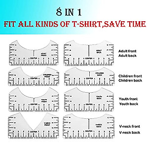 LBttnny 10 Packs Tshirt Ruler Guide Heat Press,T-Shirt Alignment Ruler Guide Tool Cricut Maker Transfer Vinyl HTV Sewing Accessories Supplies Cricut Easy Press Cricut Mug Tool (LBttnny tshirt rule)
