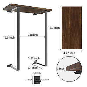 Towel Racks Wall Mounted for Bathroom Decor,Bathroom Rolled Towel Holder with Wooden Shelf,Metal Towels Organizer with 2 Black Adhesive Hooks,Simplicity Bathroom Storage
