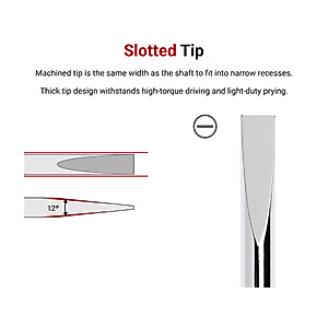 TEKTON High-Torque Black Oxide Blade Screwdriver Set with Red Rails, 22-Piece (#0-#3, 1/8-5/16 in., T10-30) | DRV41508 | Made in USA