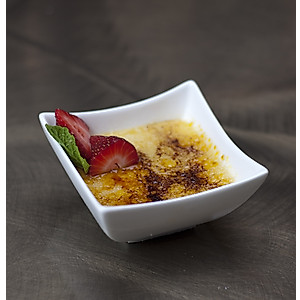 Fortessa Fortaluxe SuperWhite Vitrified China Dinnerware, 6-Inch Square Flair Serving Bowl, Set of 6