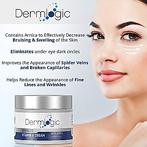 Vitamin K Cream- Moisturizing Bruise Healing Formula. Dark Spot Corrector for Bruising, Spider Veins & Broken Capillaries. Reduces Under Eye Dark Circles, Fine Lines, Puffiness, & Wrinkles with Arnica