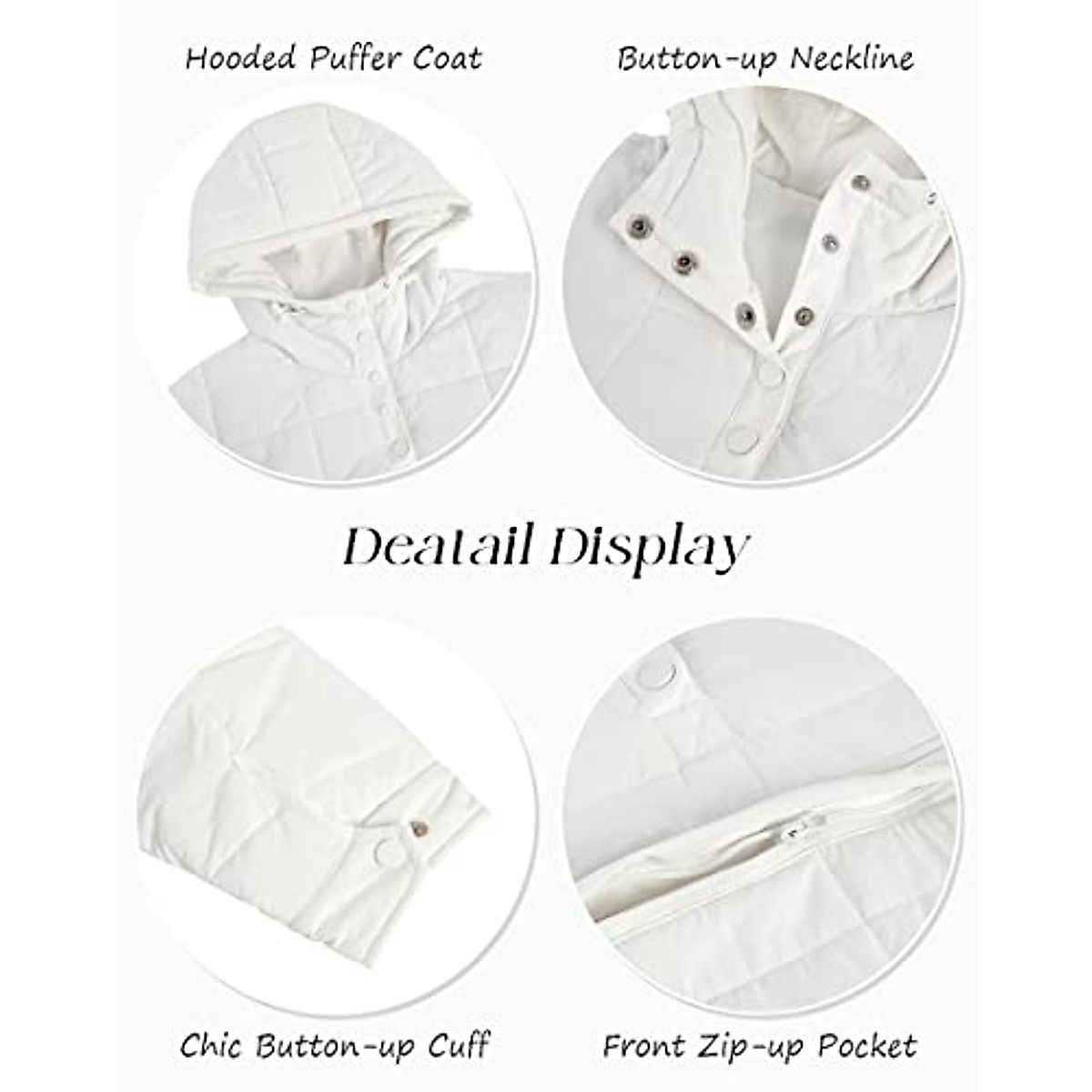 Fazortev Womens Oversized Puffer Jacket Quilted Dolman Hoodies Pullover Long Sleeve Lightweight Warm Tops Coat