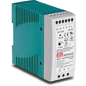 TRENDnet 5-Port Hardened Industrial Gigabit DIN-Rail Switch, 10 Gbps Switching Capacity, IP30 Rated Network Switch (-40 to 167 ºF),Black,TI-G50 & 60 W Single Output Industrial DIN-Rail Power Supply