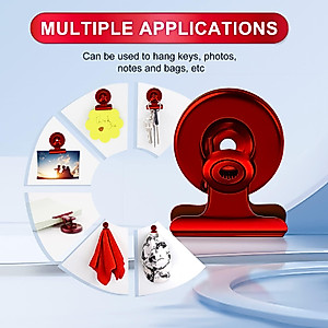 DIYSELF 8 Pack Magnet Clips, Strong Fridge Magnets Clips, Heavy Duty Refrigerator Magnets, Clip Magnets for Classroom, Whiteboard, Office, Photo, Magnetic Clips Locker Decorations for Girls, Kids