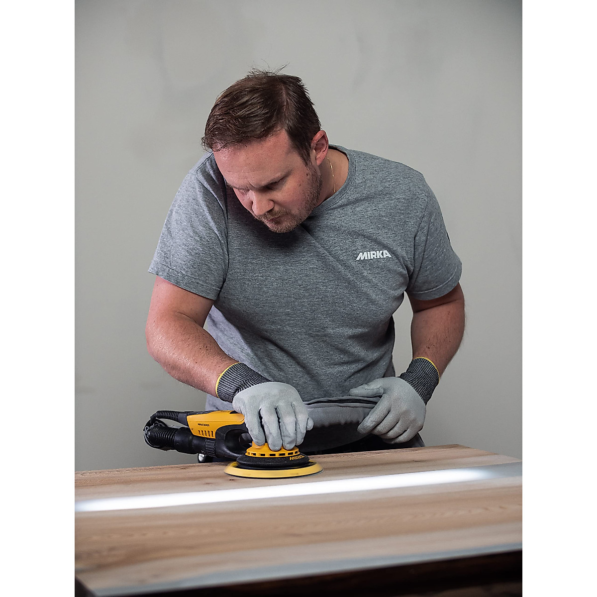 Mirka MID65020CAUS Direct Electric Random Orbital Sander, 6-Inch, Yellow, Black