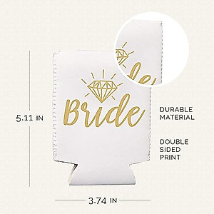 Bride and Groom Gifts Can Coolers, Set of 2, 1 White and 1 Black Beer Can Coolies, Cute Wedding Gifts, Novelty Can Cooler, Perfect Engagement or Gift, Bridal Shower Gift (Slim)