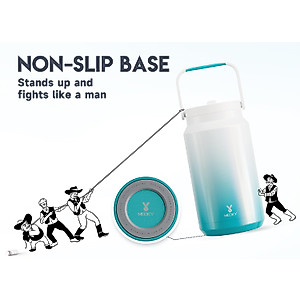 Meoky 50 oz Tumbler with Handle, Stainless Steel Vacuum Insulated Water Bottle, Keeps Cold for 36 Hours, 100% Leak Proof, BPA-free, Non-slip Base (Azure)