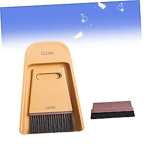 COLLBATH 1 Set Cage Cleaner Small Dustpan Brush Soft Bristle Broom Mini Broom Dustpan Desk Cleaning Dustpan Cleaning Supplies Cleaning Brushes Cleaning Tools Desktop Cleaner Dustpan Yellow