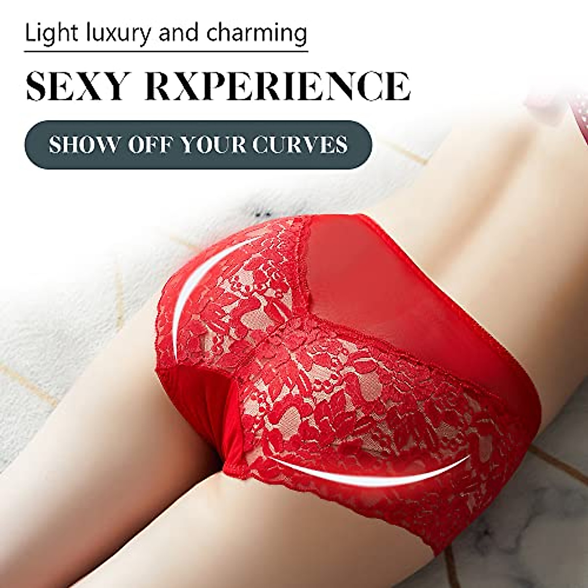 LORRZHI Underwear for Women Plus Size Womens Lace Underwear Sexy Seamless Brief Ladies Panties 5-Pack