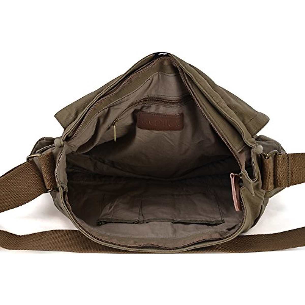 Gootium Canvas Messenger Bag - Vintage Cross Body Shoulder Satchel, Olive Brown