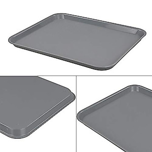 Begale Plastic Fast Food Serving Tray, Large Kitchen Dinner Tray, Set of 4, Grey