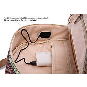 Kinmac New Bohemian Laptop Backpack with Massage Cushioned Straps Student Travel Outdoor Backpack for Laptop Up to 15.6 Inch