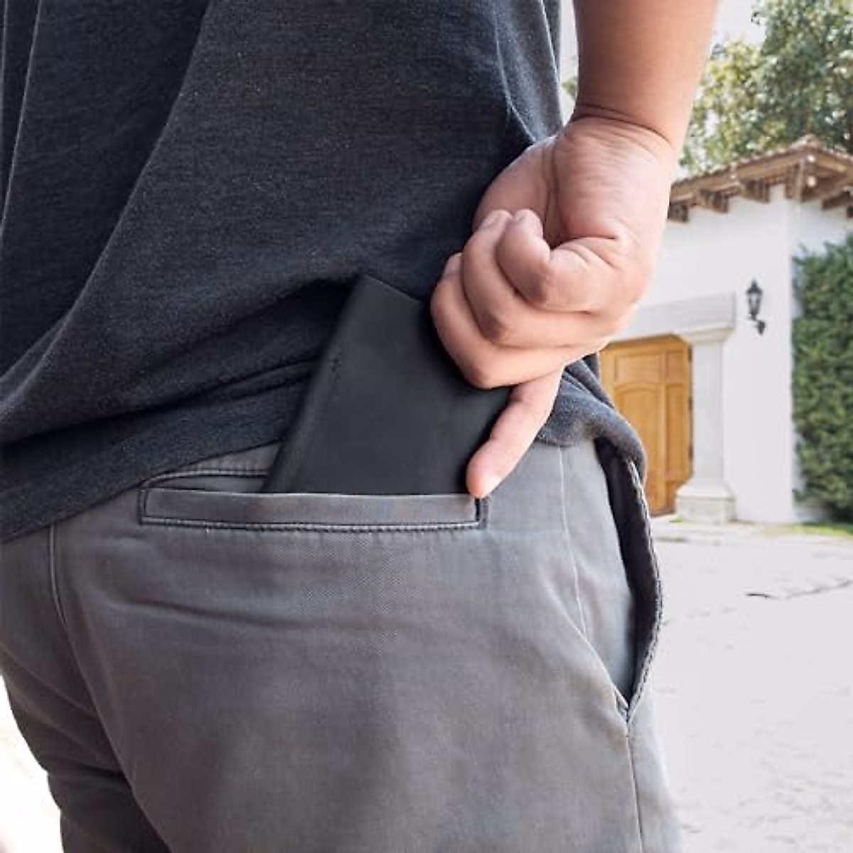 Hide & Drink, Bifold Card Holder Handmade from Full Grain Leather, Credit Card Storage, Money Organizer, Cash Case, Minimalist Wallet :: Charcoal Black