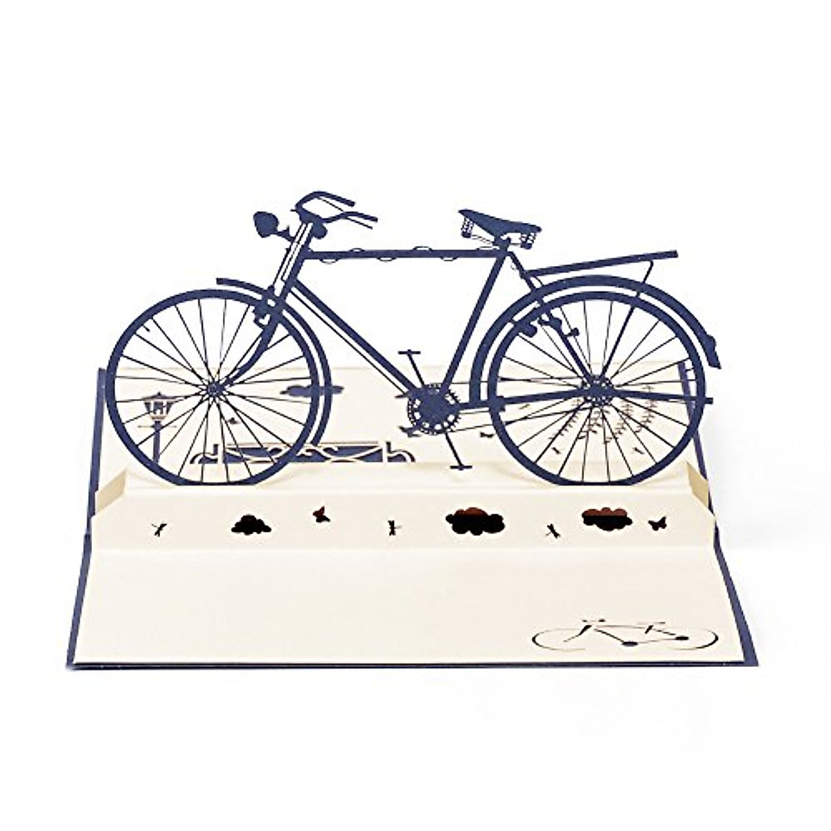 Paper Spiritz Retro Bicycle Pop up Cards Birthday, 3D Mother's Day Cards, Anniversary Thank You Wedding Greeting Card for Husband Father Brother, with Envelopes All Occasions