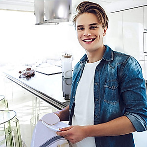 TALVANIA Kitchen Dish Towels 100% Cotton White Flour Sack Tea Cloth with Blue Herringbone Stripe, Pack of 12 Perfect Classic Dish Towel 15” x 25” Dishcloths for Bars Kitchens Counters etc.